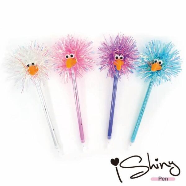 iShiny Fluffy Emu Pen Ribbon Strip Pompon Y2-F980-B - FOLUCK-Novelty toys
